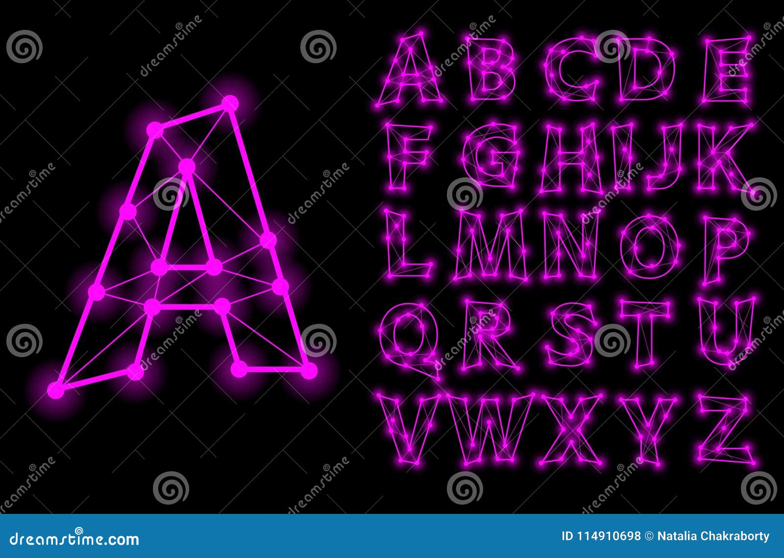 Fuente de vector - letras ilustración del vector. Ilustración de brillo ...