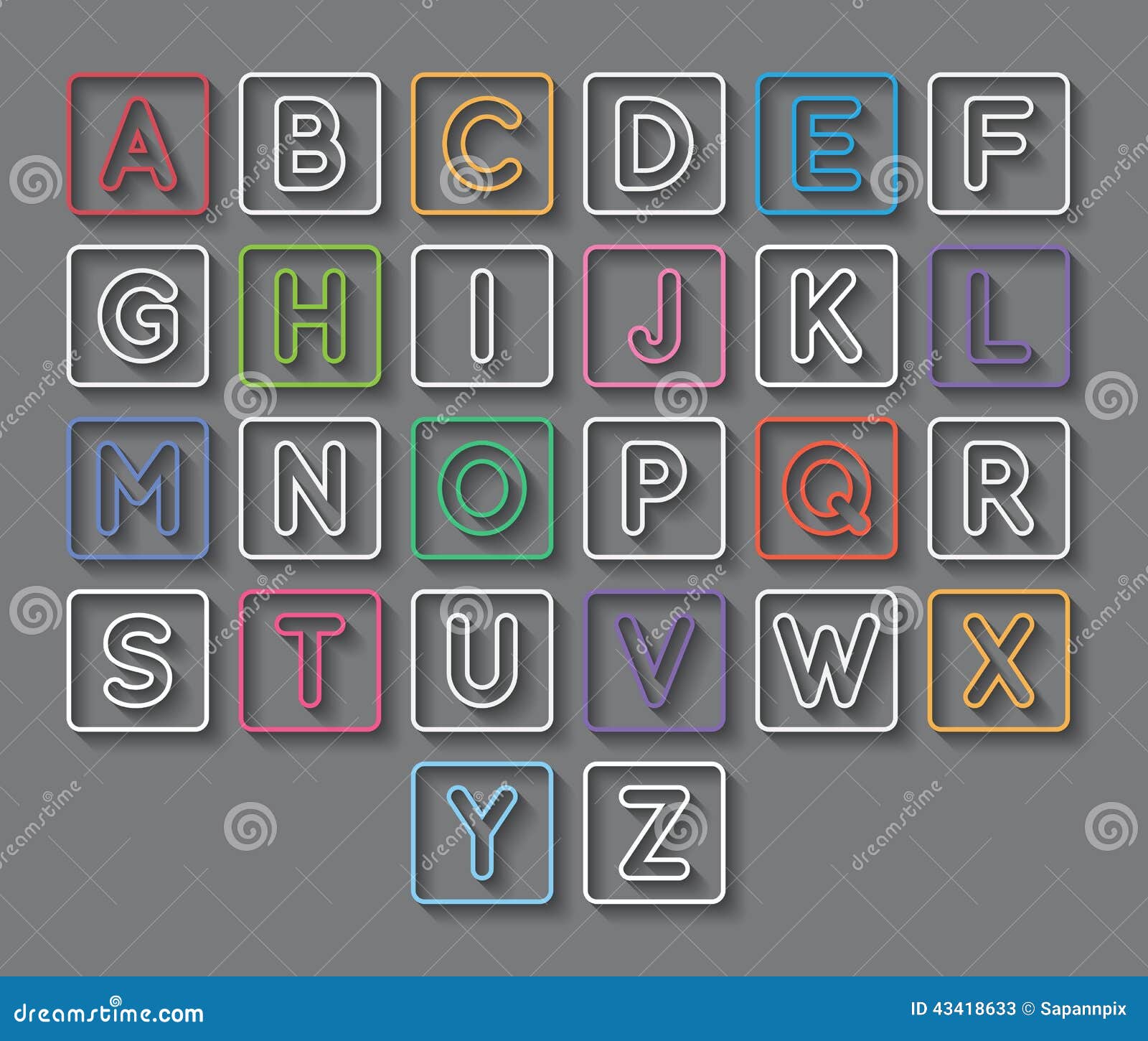 Fuente del ABC ilustración del vector. Ilustración de decorativo - 43418633