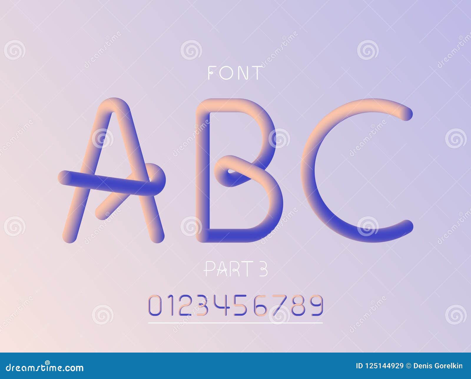 Fuente Del Grado 3 Alfabeto Del Vector Ilustración del Vector ...