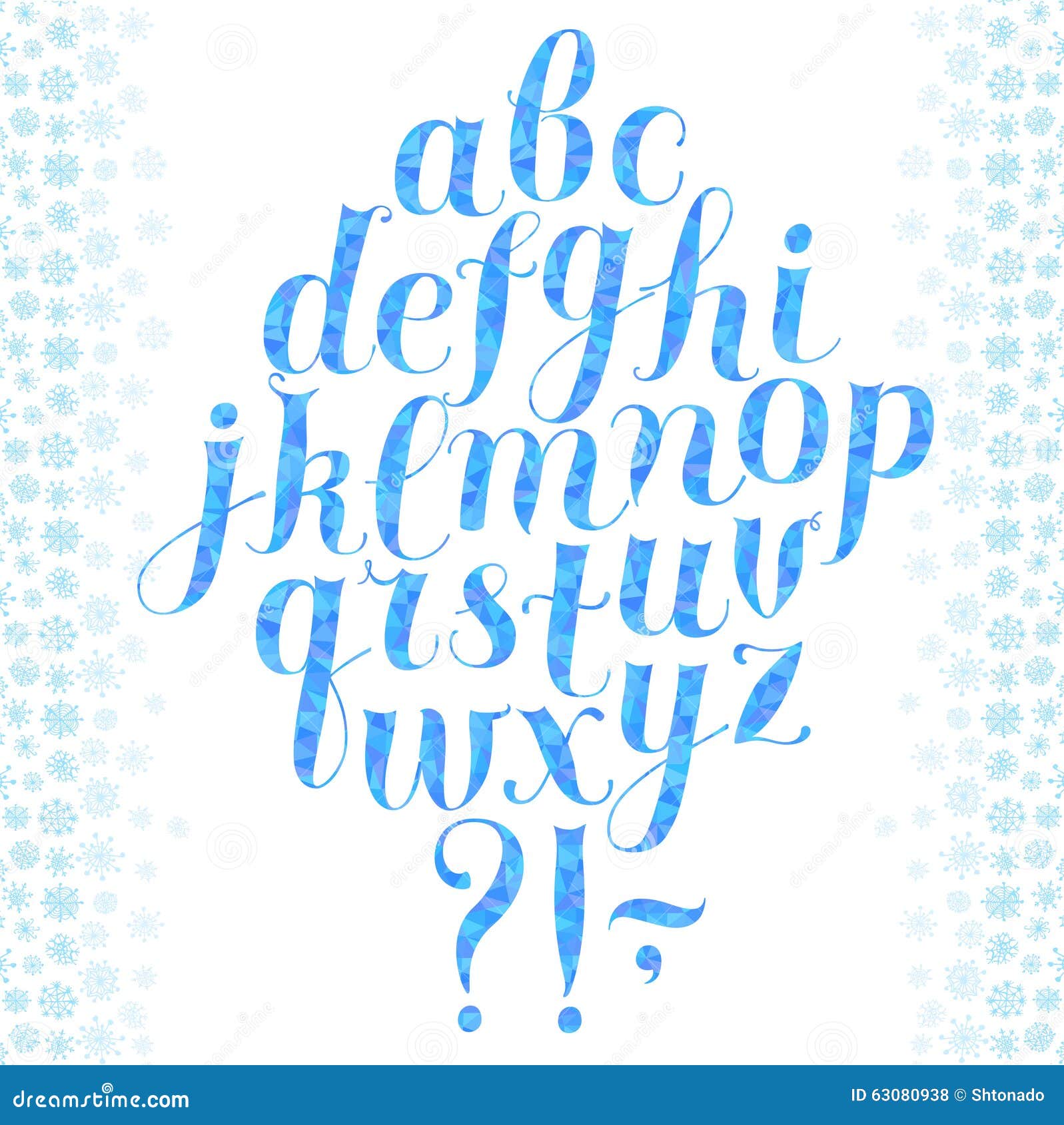 Fuente Del Invierno De La Caligrafía Stock de ilustración - Ilustración ...