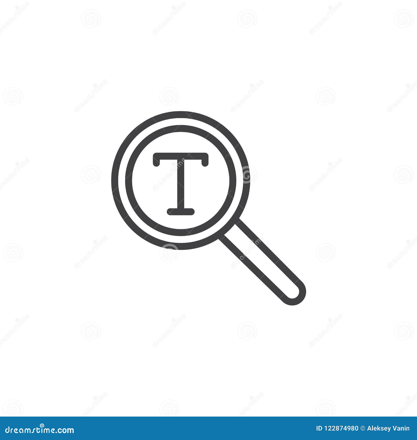 Fuente Del Texto E Icono Del Esquema De La Lupa Ilustración del Vector ...