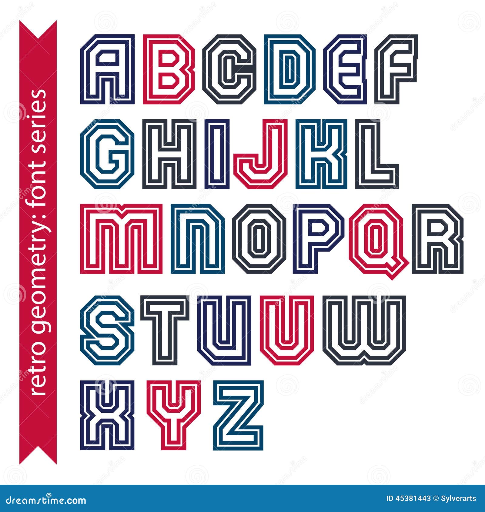 Fuente Elegante Regular Con Las Líneas Paralelas Rectas Ilustración del ...