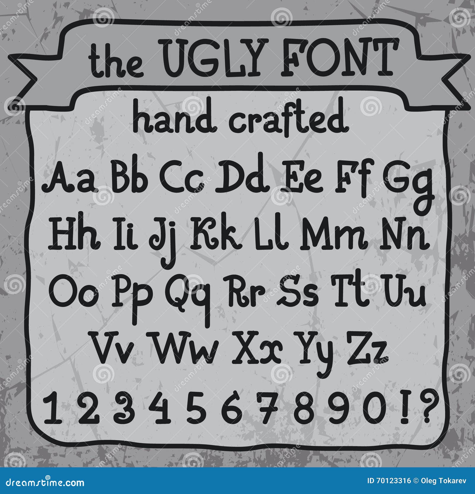 Fuente fea Handcrafted ilustración del vector. Ilustración de mano ...