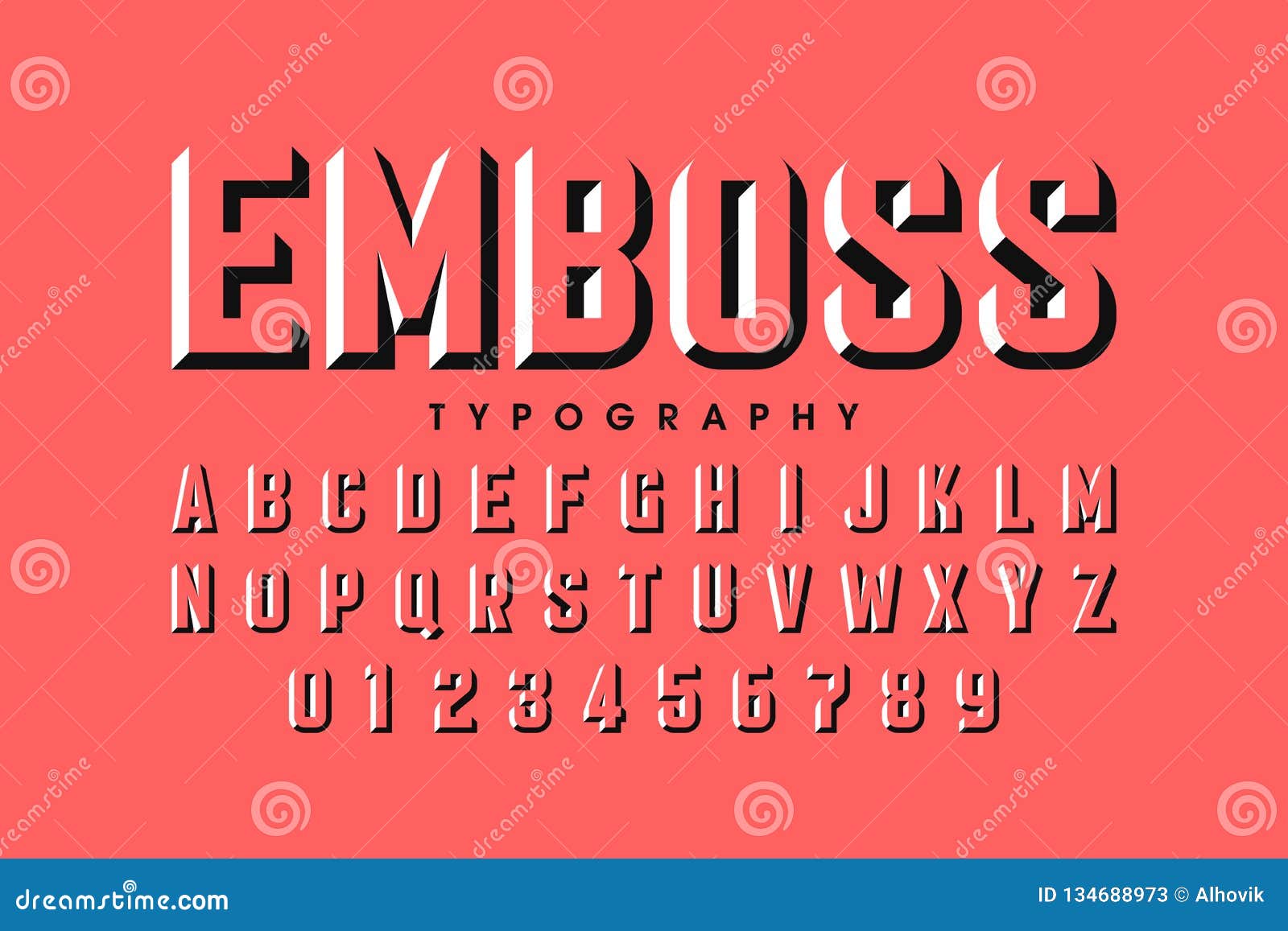 Fuente Grabada En Relieve Moderna Ilustración del Vector - Ilustración ...