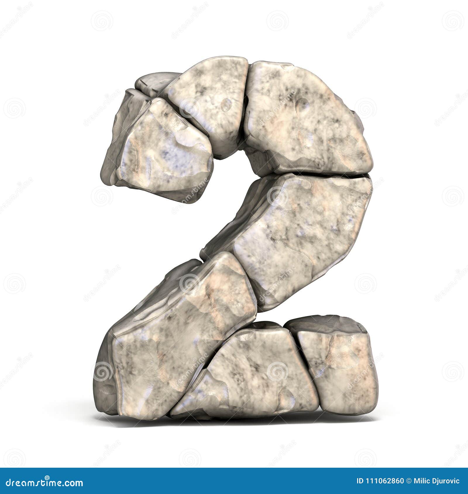 Fuente Número De Piedra 2 DOS 3D Stock de ilustración - Ilustración de ...