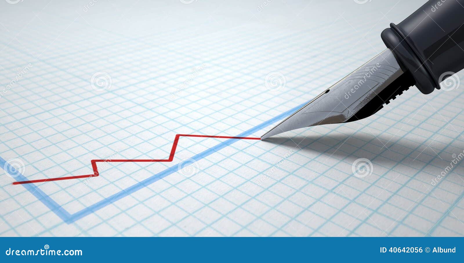 Fuente Pen Drawing Declining Graph Foto de archivo - Imagen de rojo ...