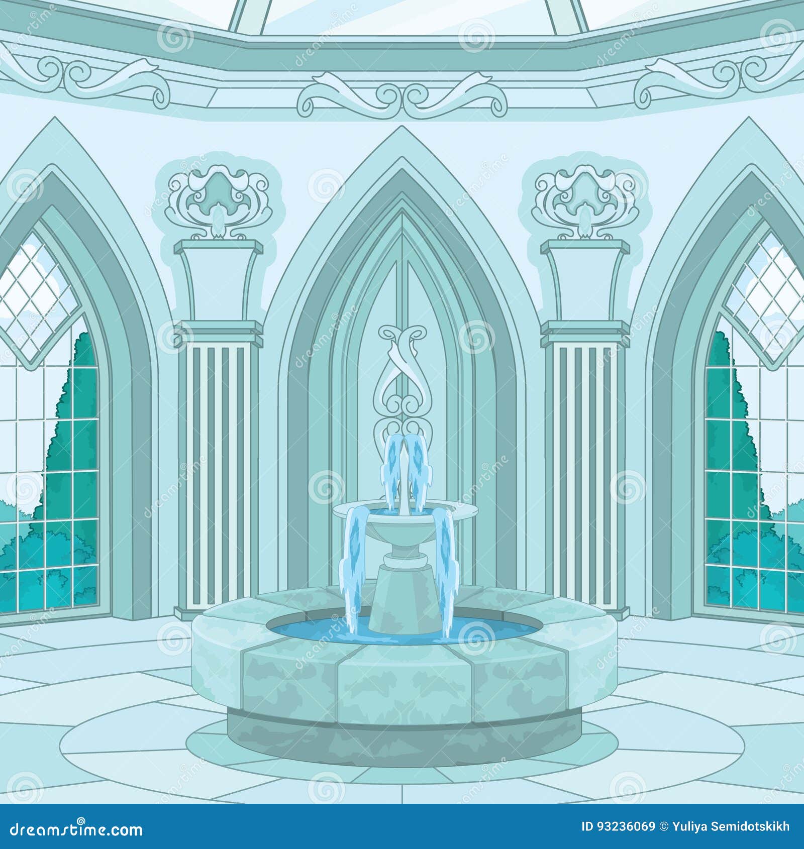 Fuente real ilustración del vector. Ilustración de magia - 93236069