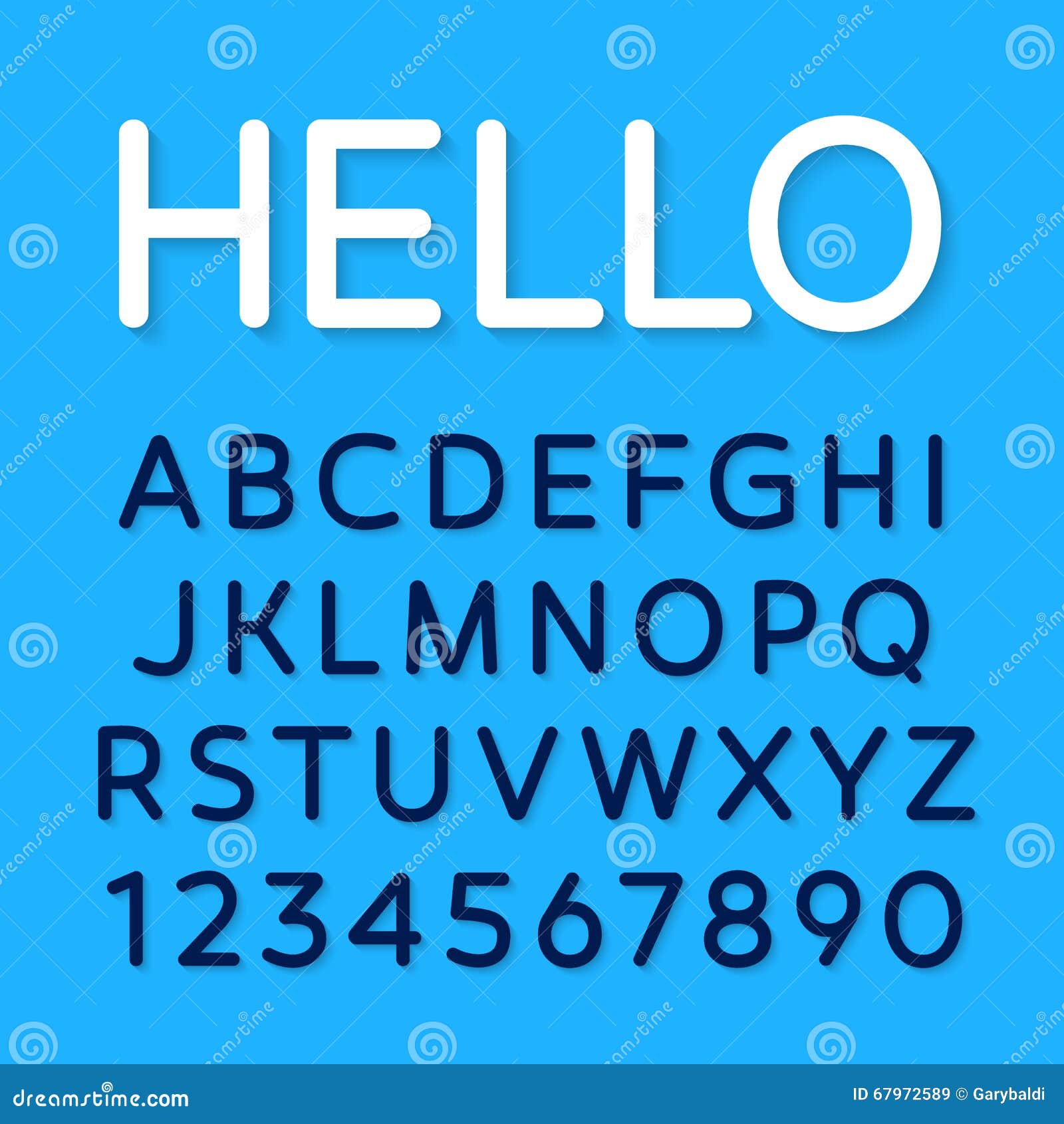 Fuente redondeada vector stock de ilustración. Ilustración de ...