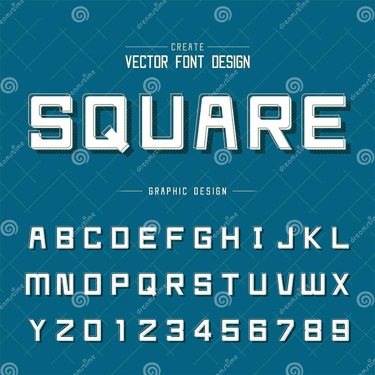Fuente Y Vector Del Alfabeto, Letra Cuadrada Y Diseño Del Número, Texto ... Fuente Y Vector Del Alfabeto, Letra Cuadrada Y Diseño Del Número, Texto ...