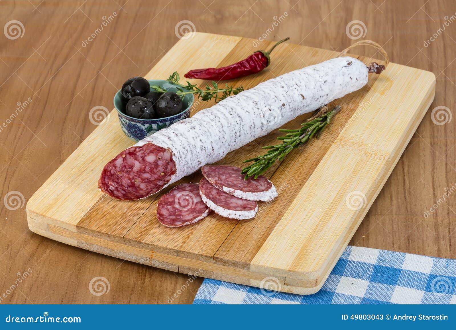 Fuet sausage stock image. Image of snack, spain, serrano - 49803043