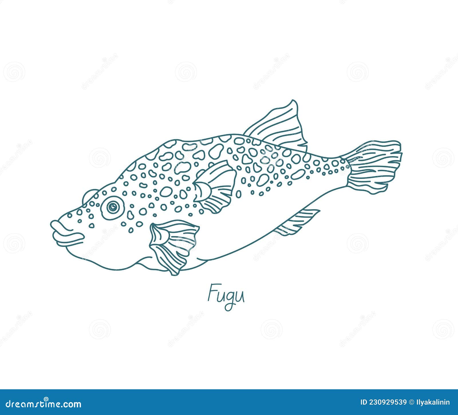 Fugu (pufferfish), Cartoon Style Vector Illustration | CartoonDealer ...