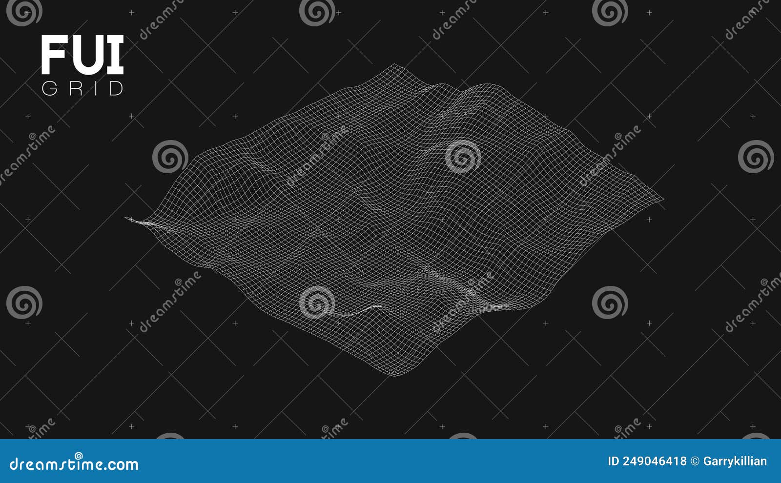 FUI GUI 3D Vector Landscape Scan Grid. Abstract Futuristic Background ...