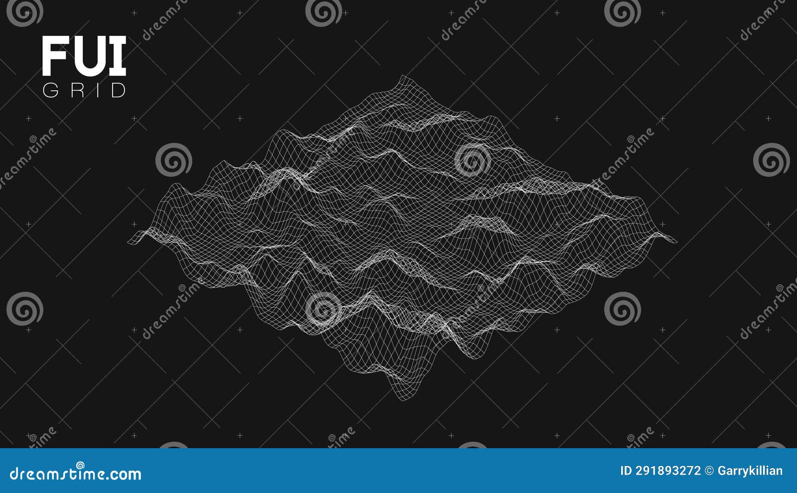 FUI GUI 3D Vector Landscape Scan Grid. Abstract Futuristic Background ...