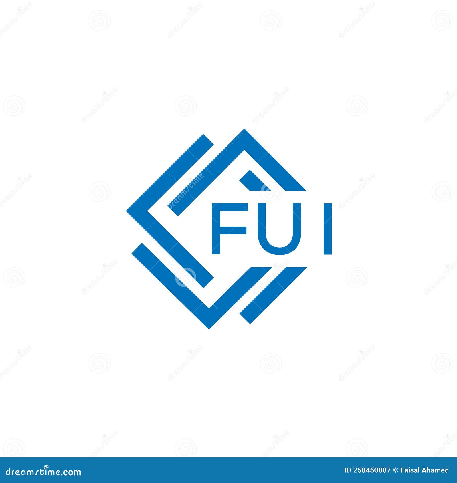 FUI Letter Logo Design on White Background. FUI Creative Circle Letter ...