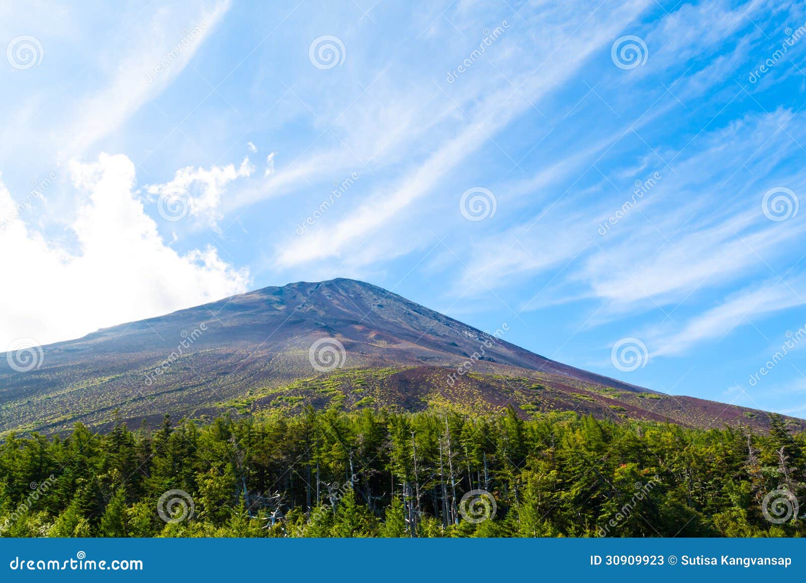 Fuji Mountain without snow stock image. Image of peaceful - 30909923