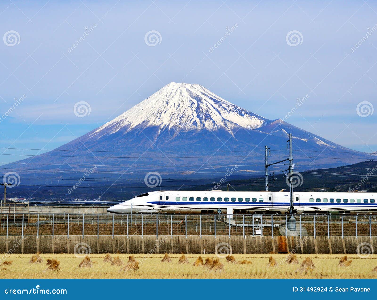 Fuji and Train stock photo. Image of mountain, bullet - 31492924