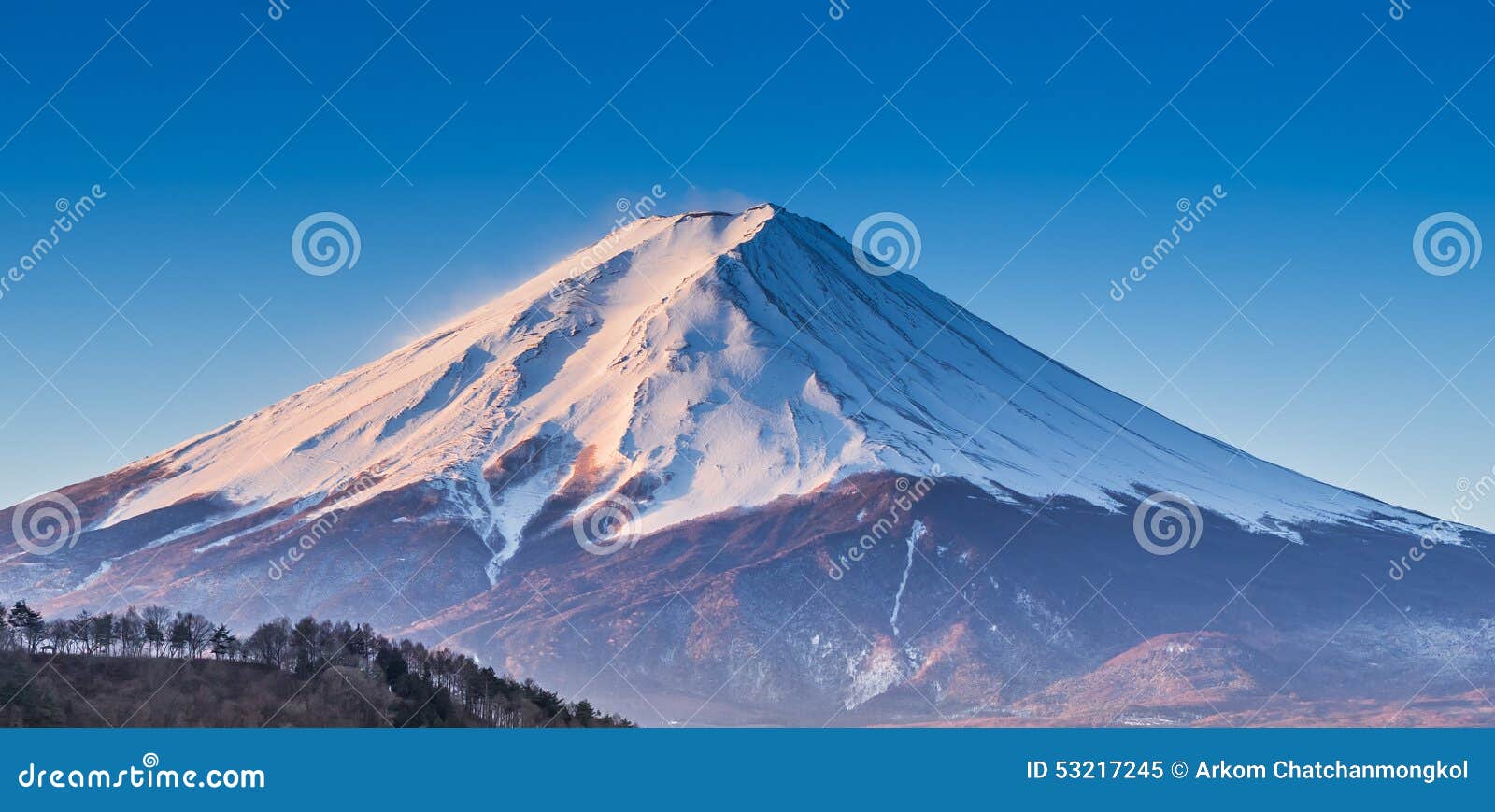 Fujisan in summer stock image. Image of mountain, snowcapped - 53217245