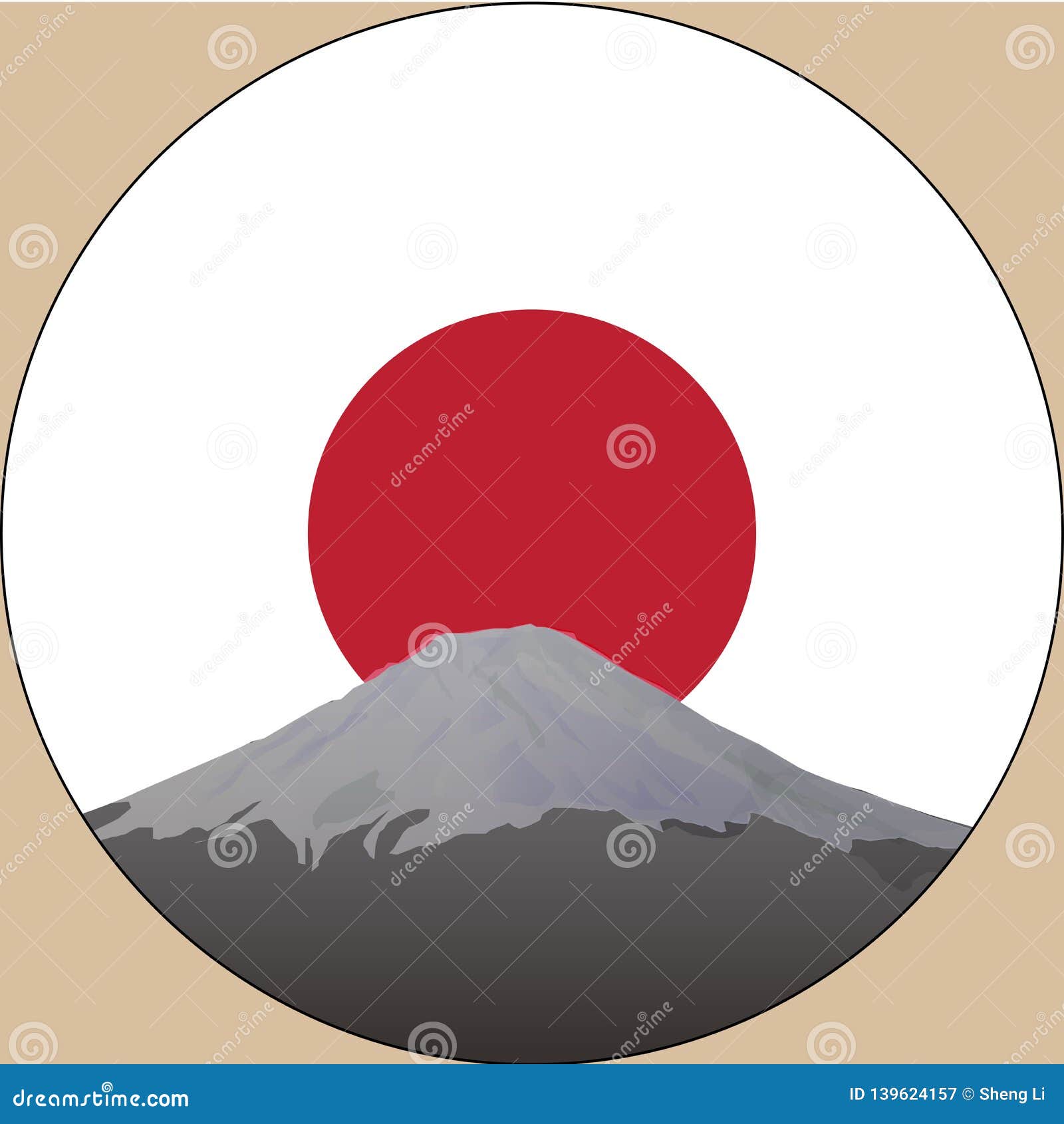 Fujiyama and the Japanese Flag Stock Vector - Illustration of acme ...