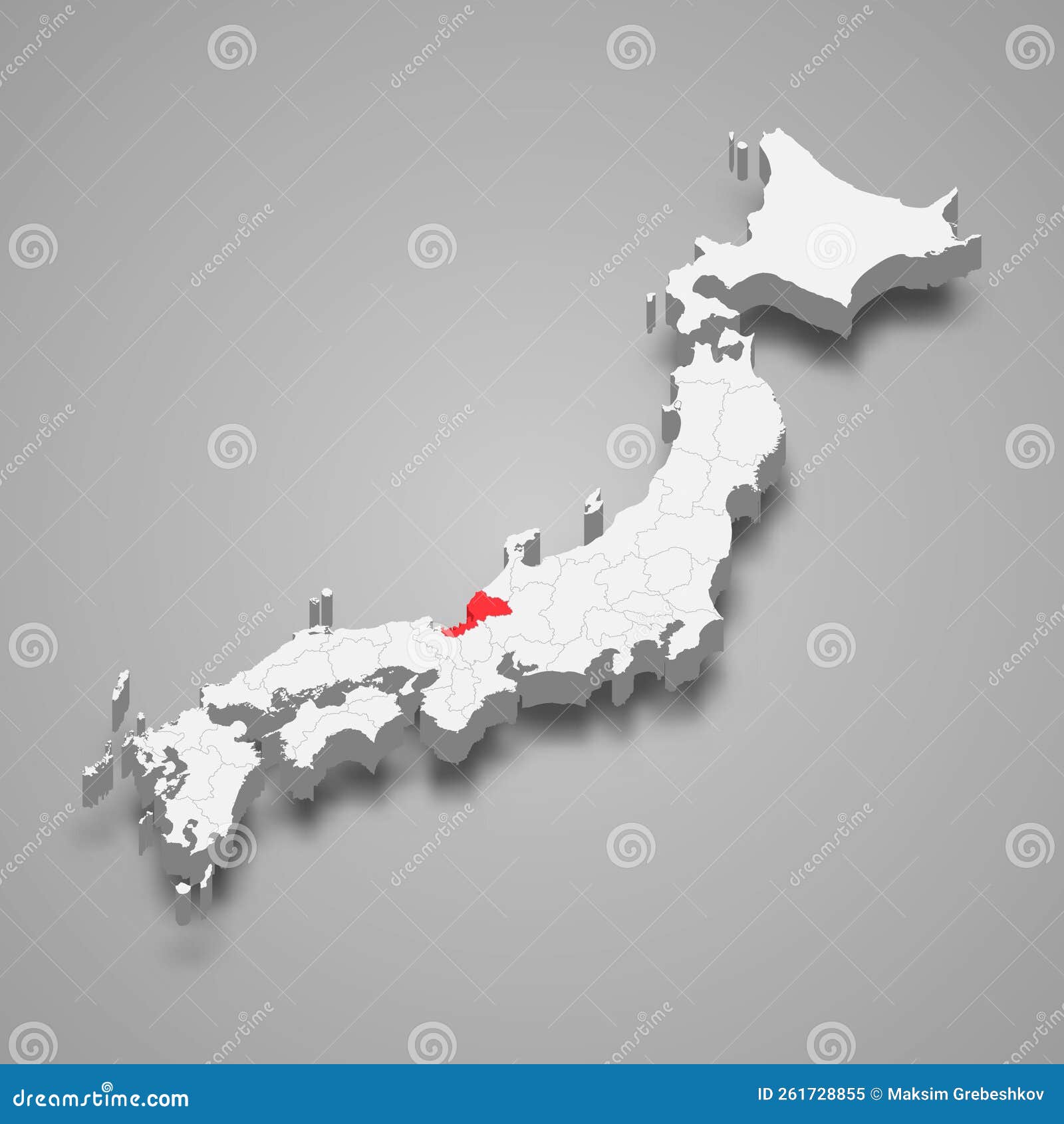 Fukui Region Location within Japan 3d Map Stock Vector - Illustration ... Fukui Region Location within Japan 3d Map Stock Vector - Illustration ...