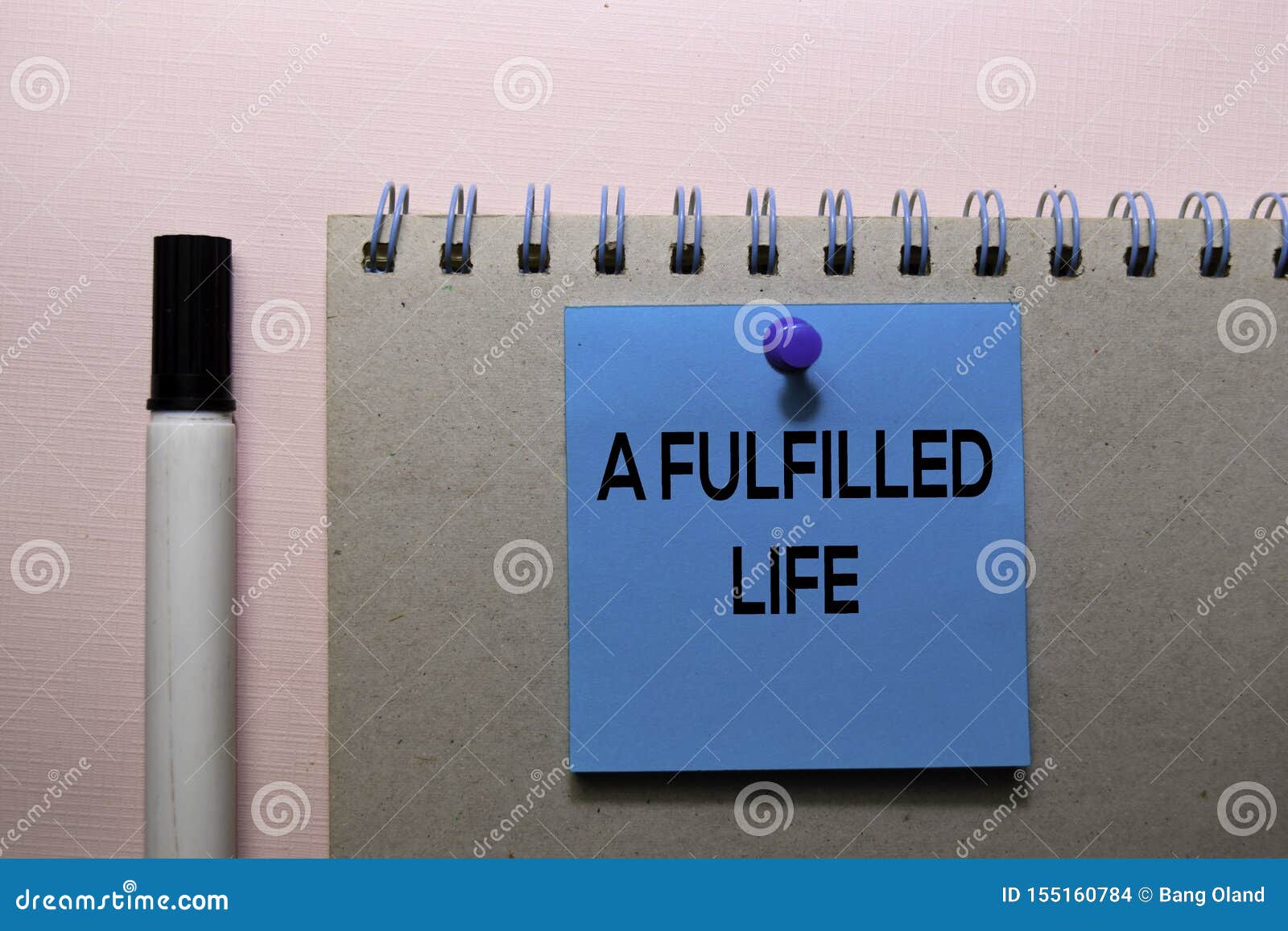 A Fulfilled Life Text on Sticky Notes Isolated on Office Desk Stock ...