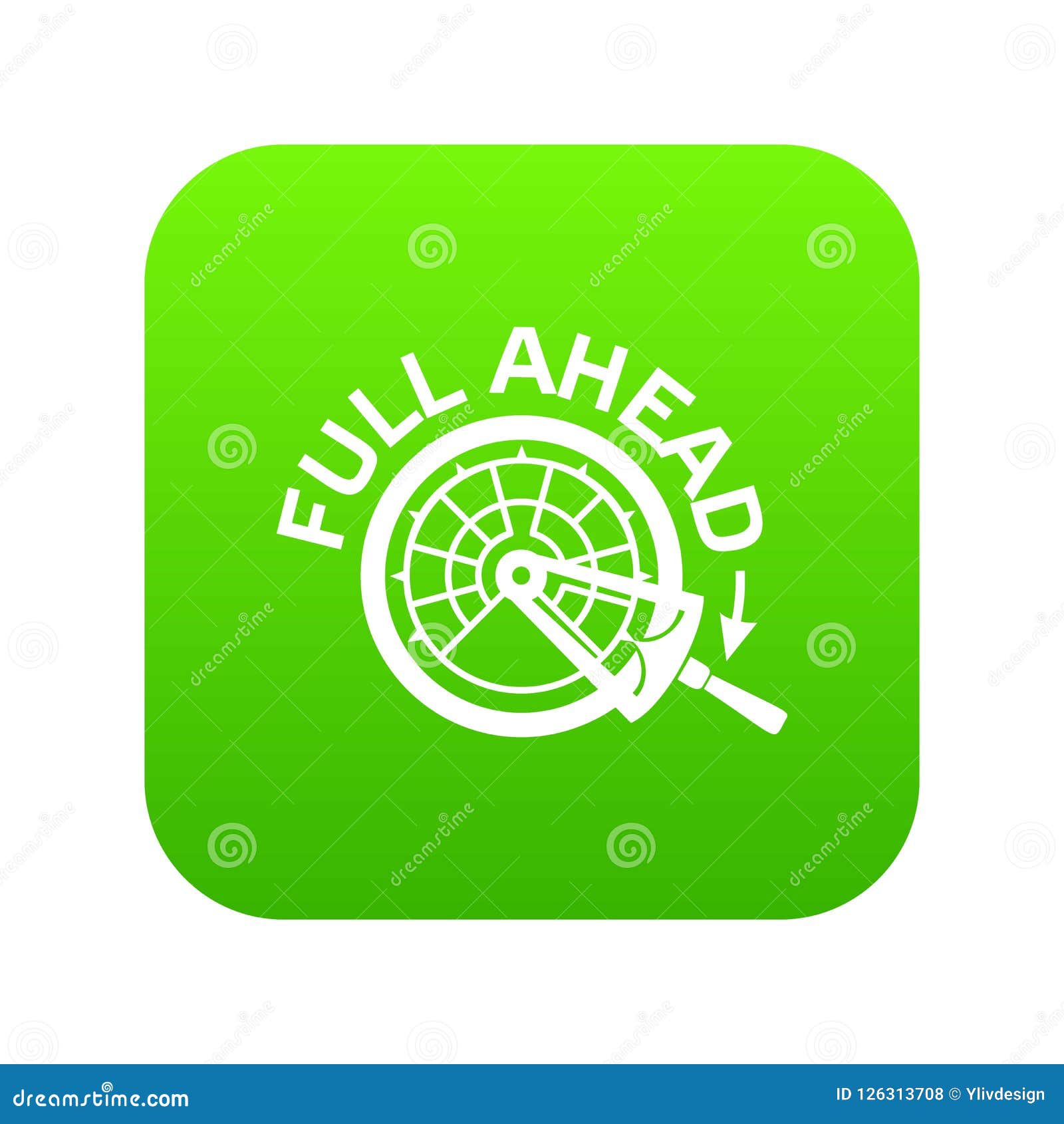 Full Ahead Icon Green Vector Stock Vector - Illustration of explore ...