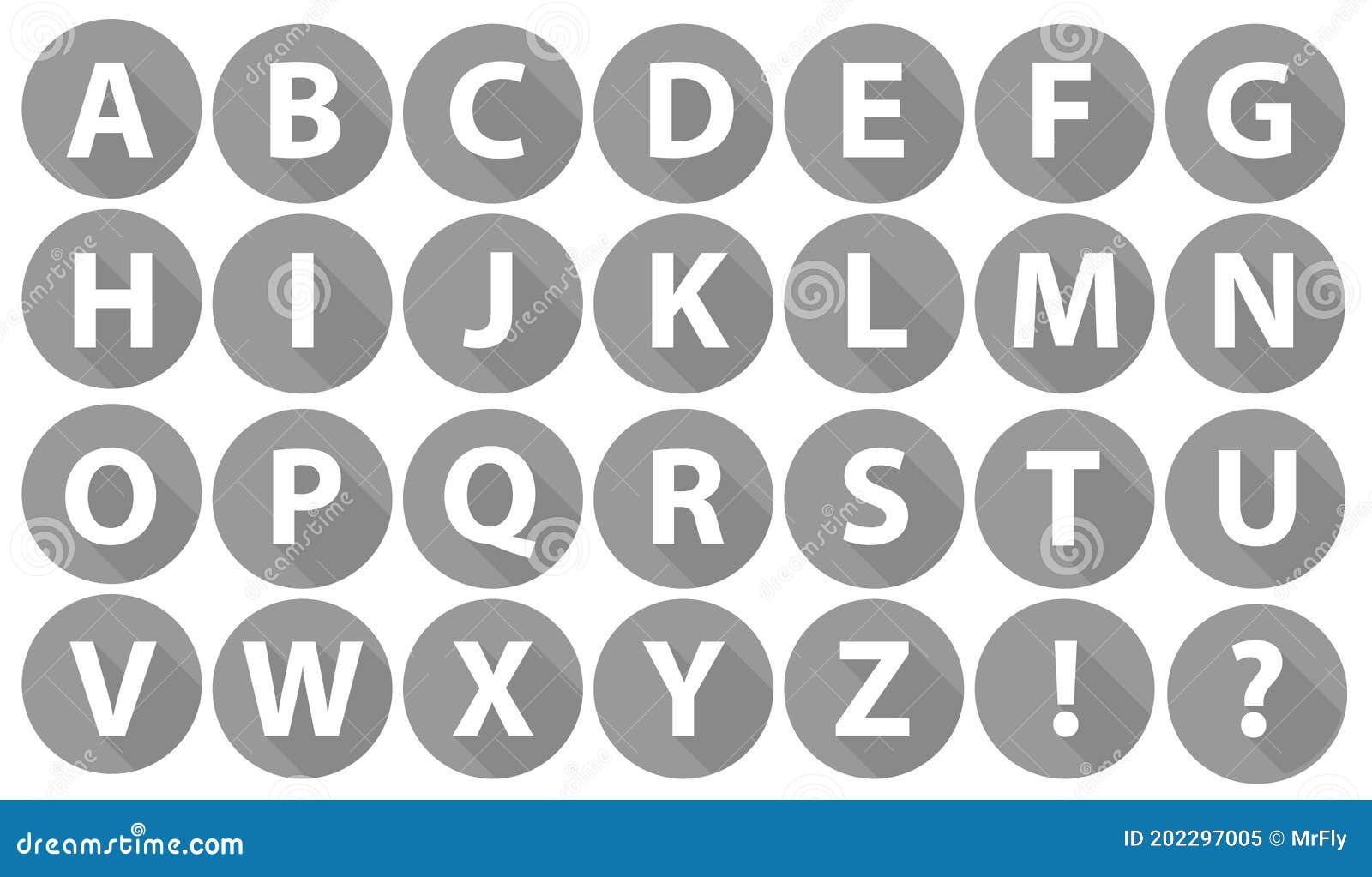 Full Alphabet, Grey Web Icon Set, Vector Illustration Stock Vector ...