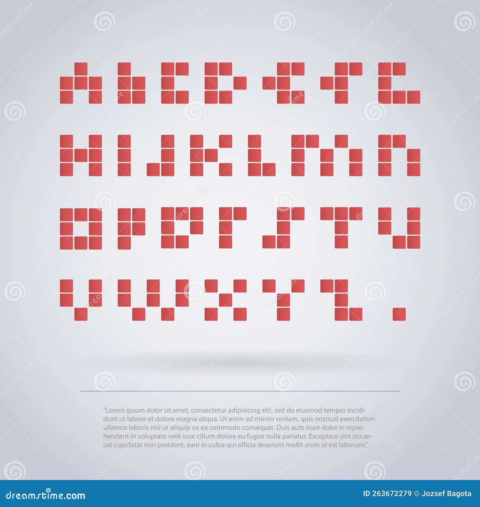 Full Alphabet - Letters Made of Squares Stock Vector - Illustration of ...