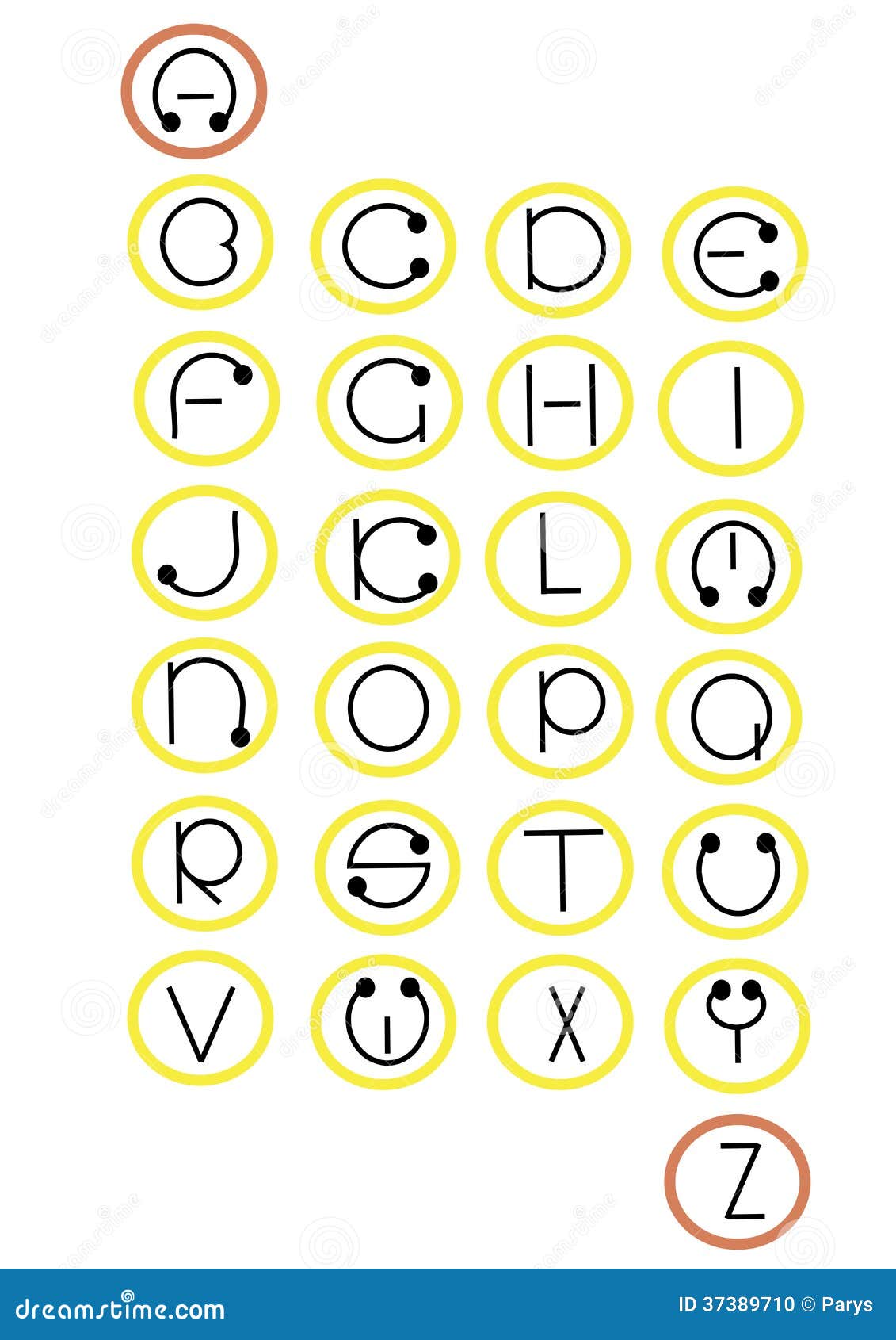 Full Alphabet in Wheels - . Stock Vector - Illustration of icon, font ...