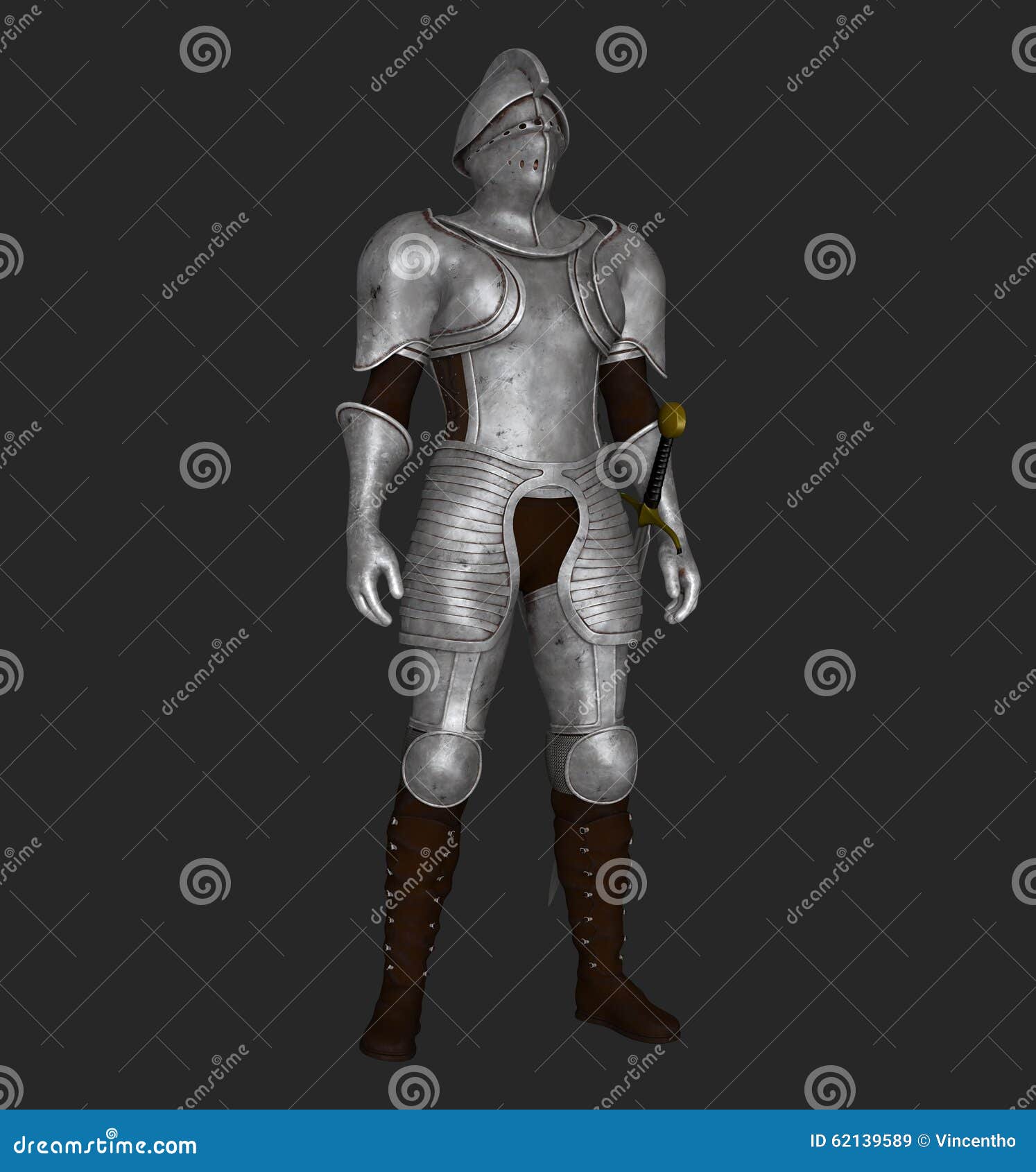 Full Armor Knight Illustration Stock Image - Illustration of stand ...