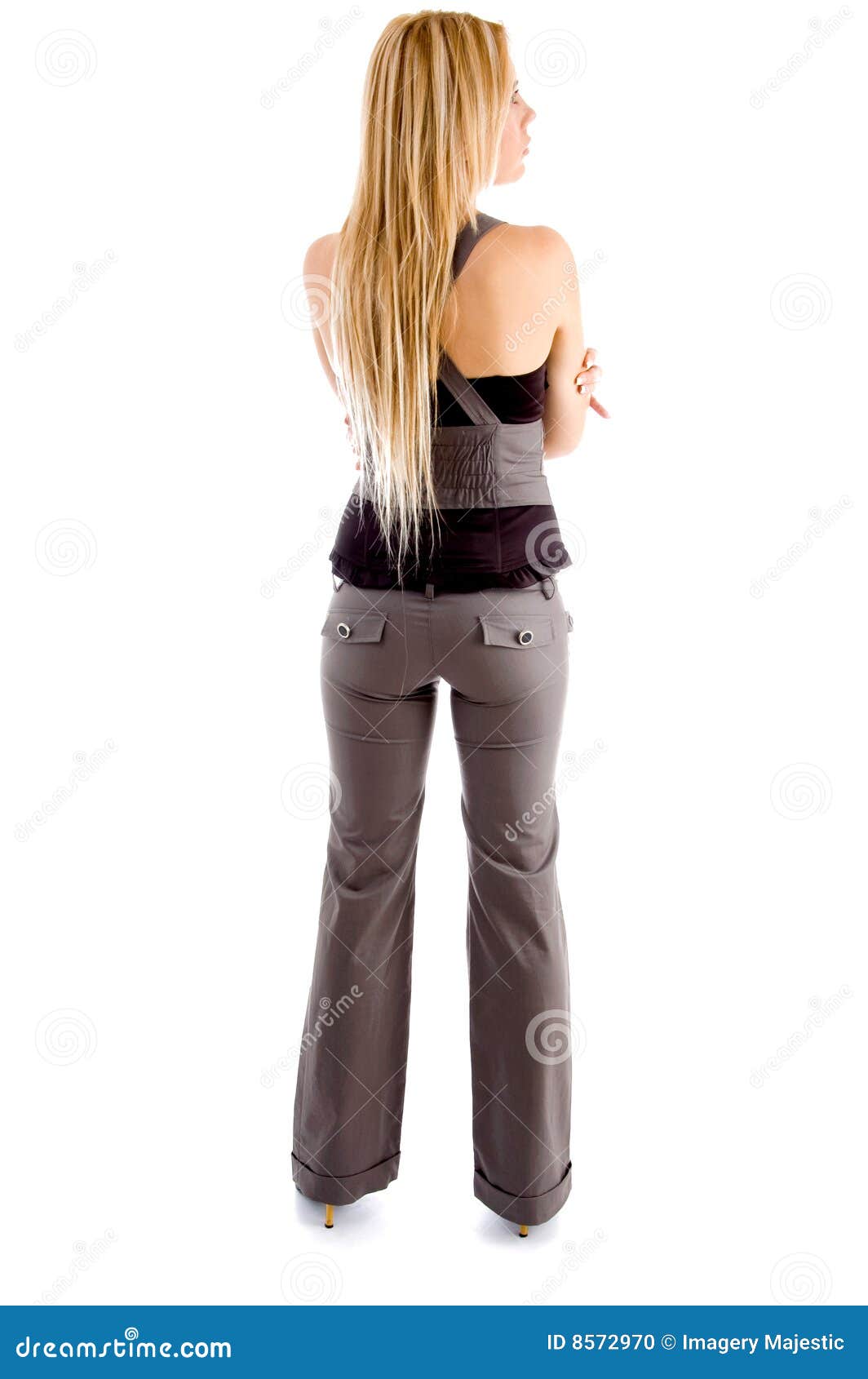 Full Back Pose of Blond Female Stock Photo - Image of caucasian, pretty ...
