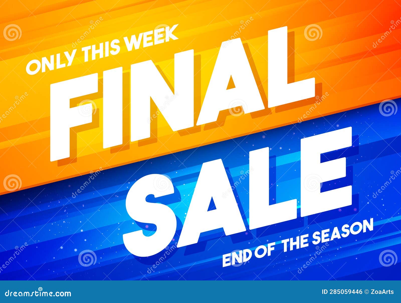 Duo Color Sale Banner with Text Final Sale Stock Vector - Illustration ...