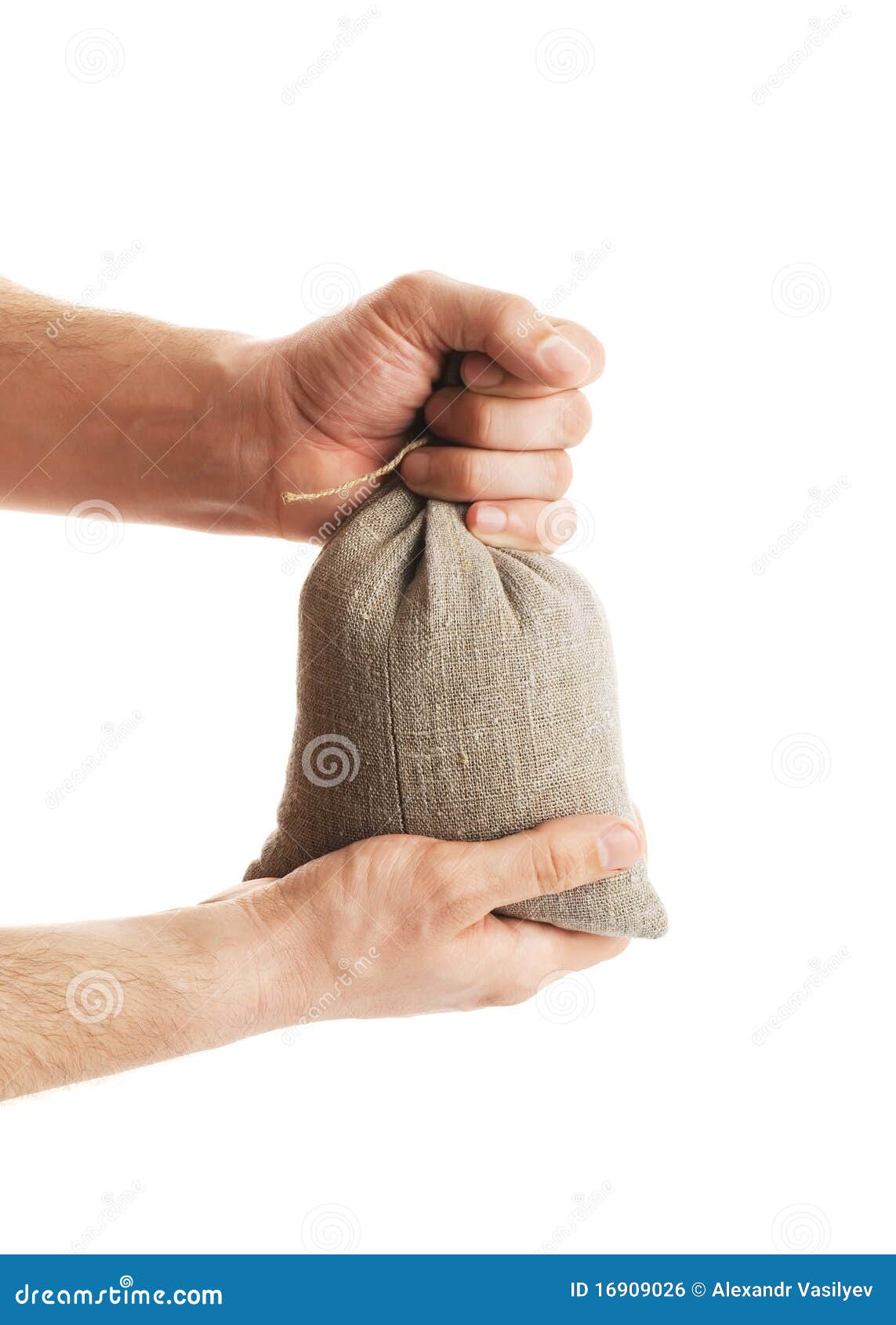 Full Bag in a Hand of the Person Stock Photo - Image of treasure, full ...