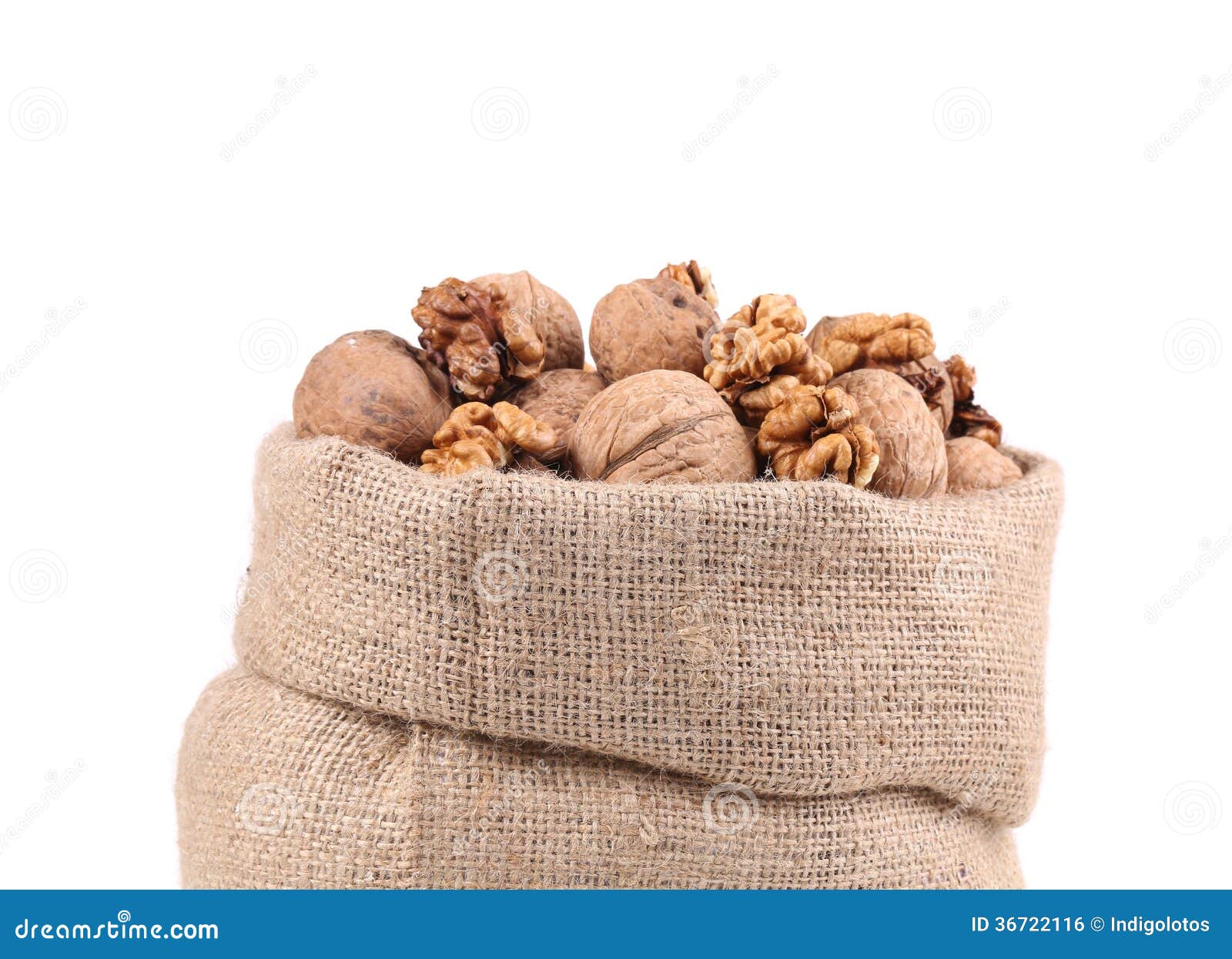 Full bag with walnuts. stock photo. Image of closeup - 36722116