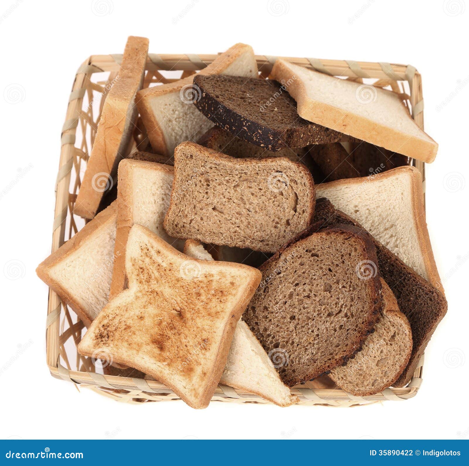 Full Basket of Different Sliced Bread Stock Photo - Image of crisp ...