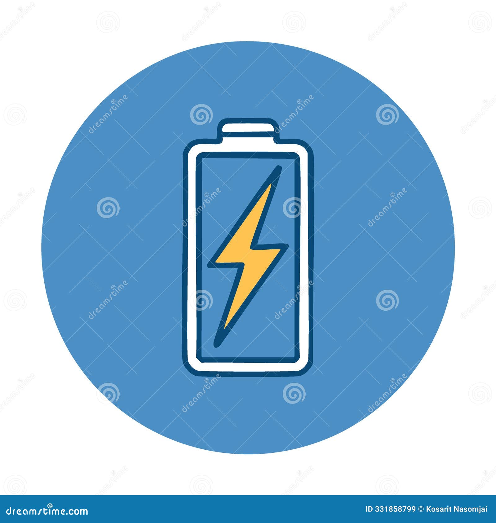 Full Battery Charge Icon. a Simple Icon of a Battery with a Lightning ...