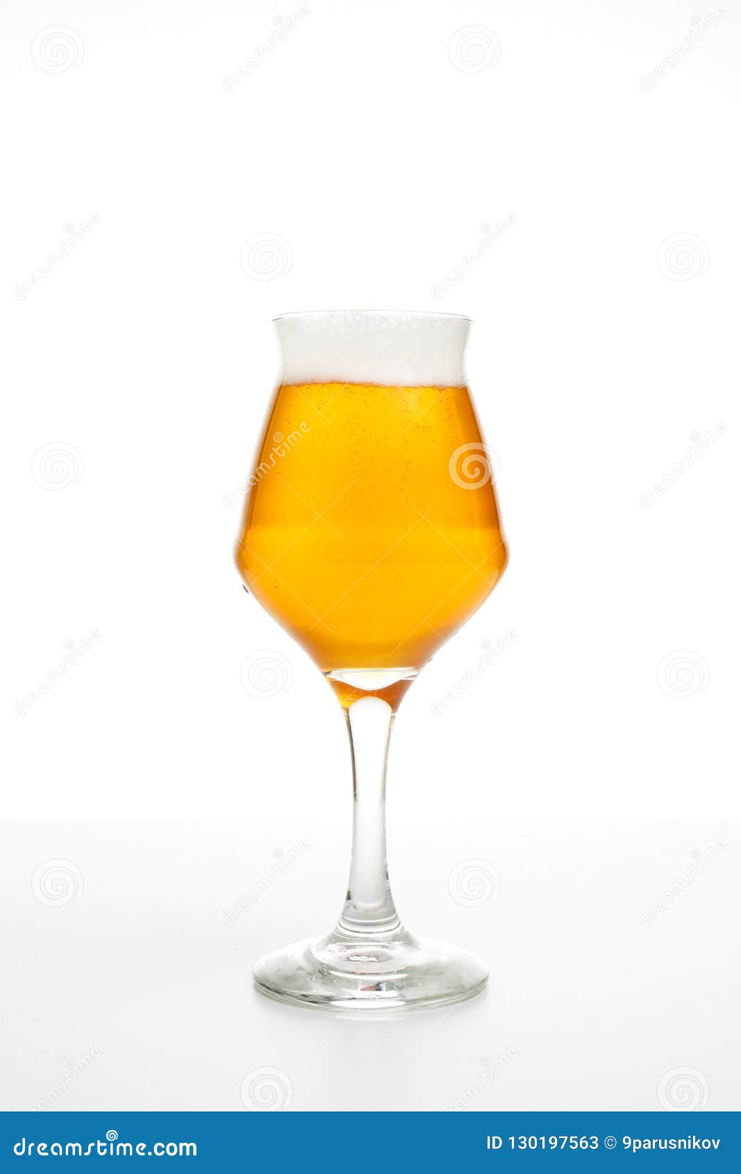 Full Beer Glass of Pale Lager of Pils on White Background Stock Image ...