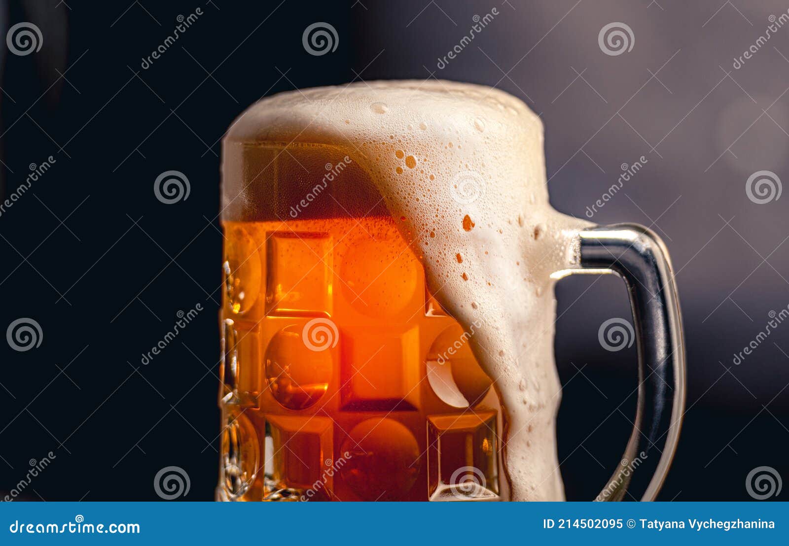 Full beer mug with foam stock image. Image of fresh - 214502095