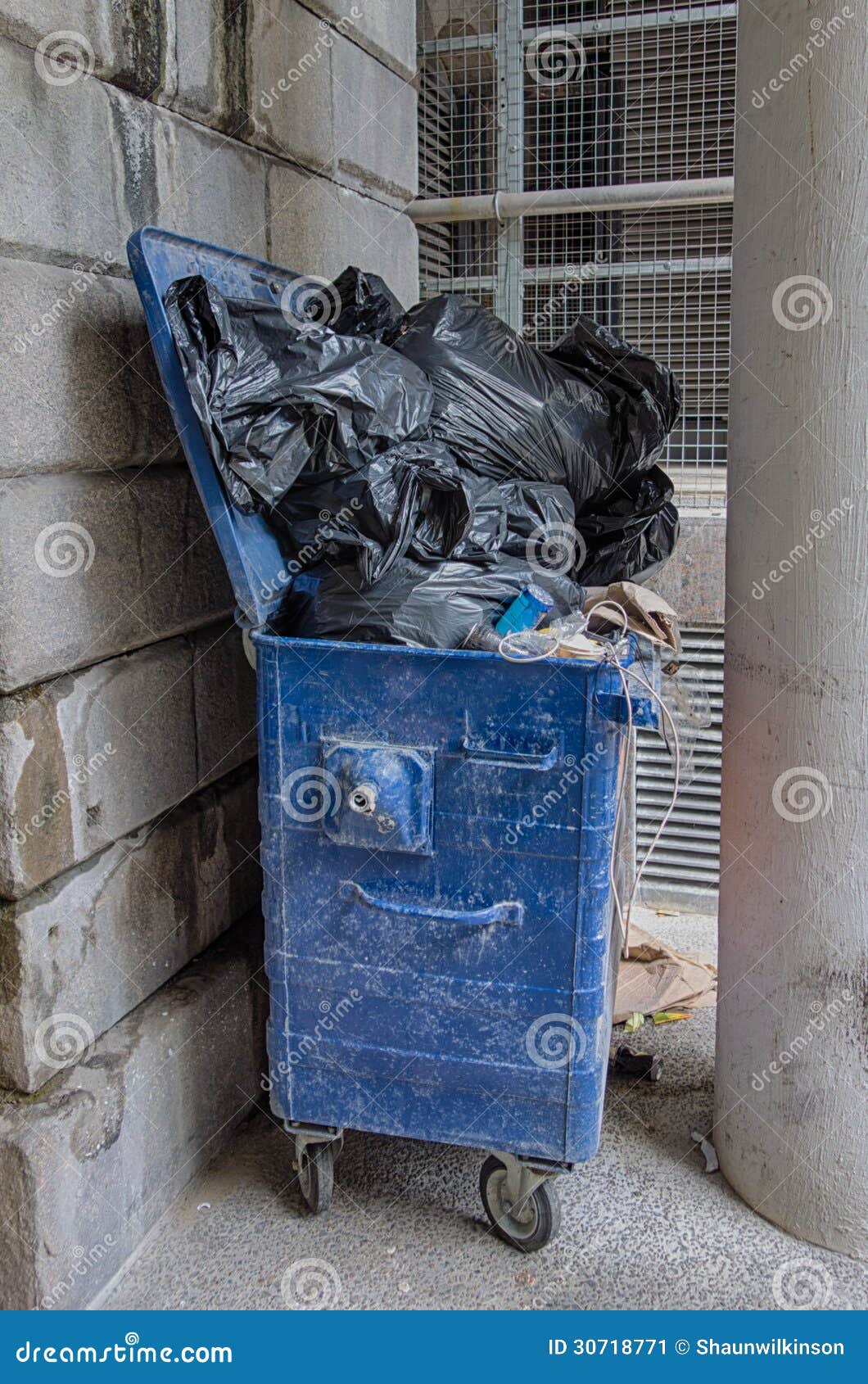 Full Bin stock image. Image of wheeled, container, refuse - 30718771