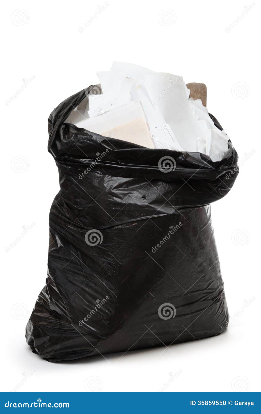 Full black plastic bag stock photo. Image of rubbish - 35859550
