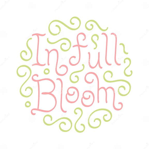 In Full Bloom in Circle Shape Stock Illustration - Illustration of ...