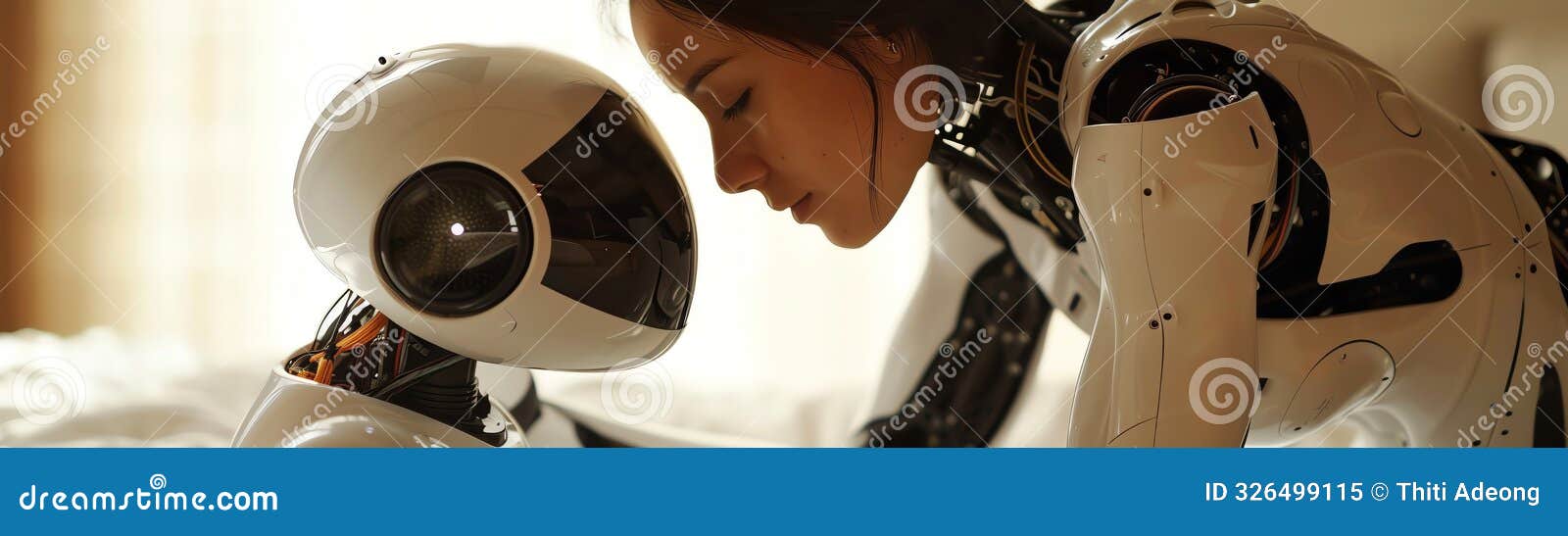 Full-body Android Pet Robot Helping Elderly, Supportive Posture ...