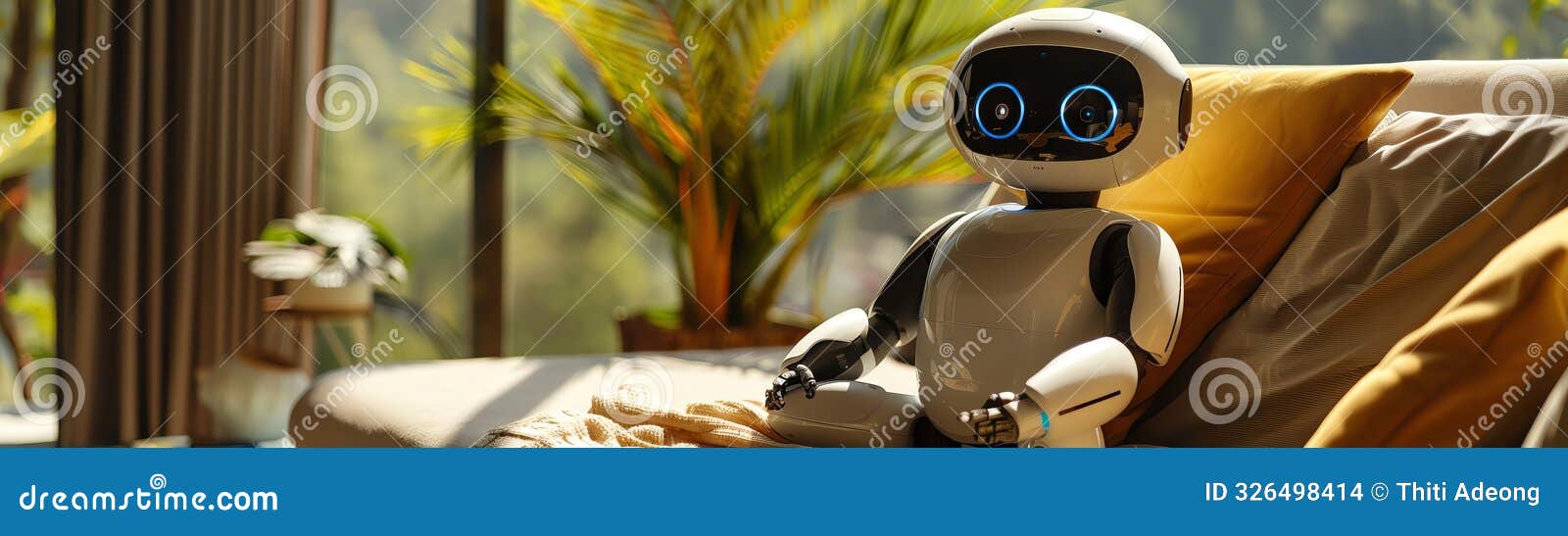 Full-body Android Pet Robot Helping Elderly, Supportive Posture ...