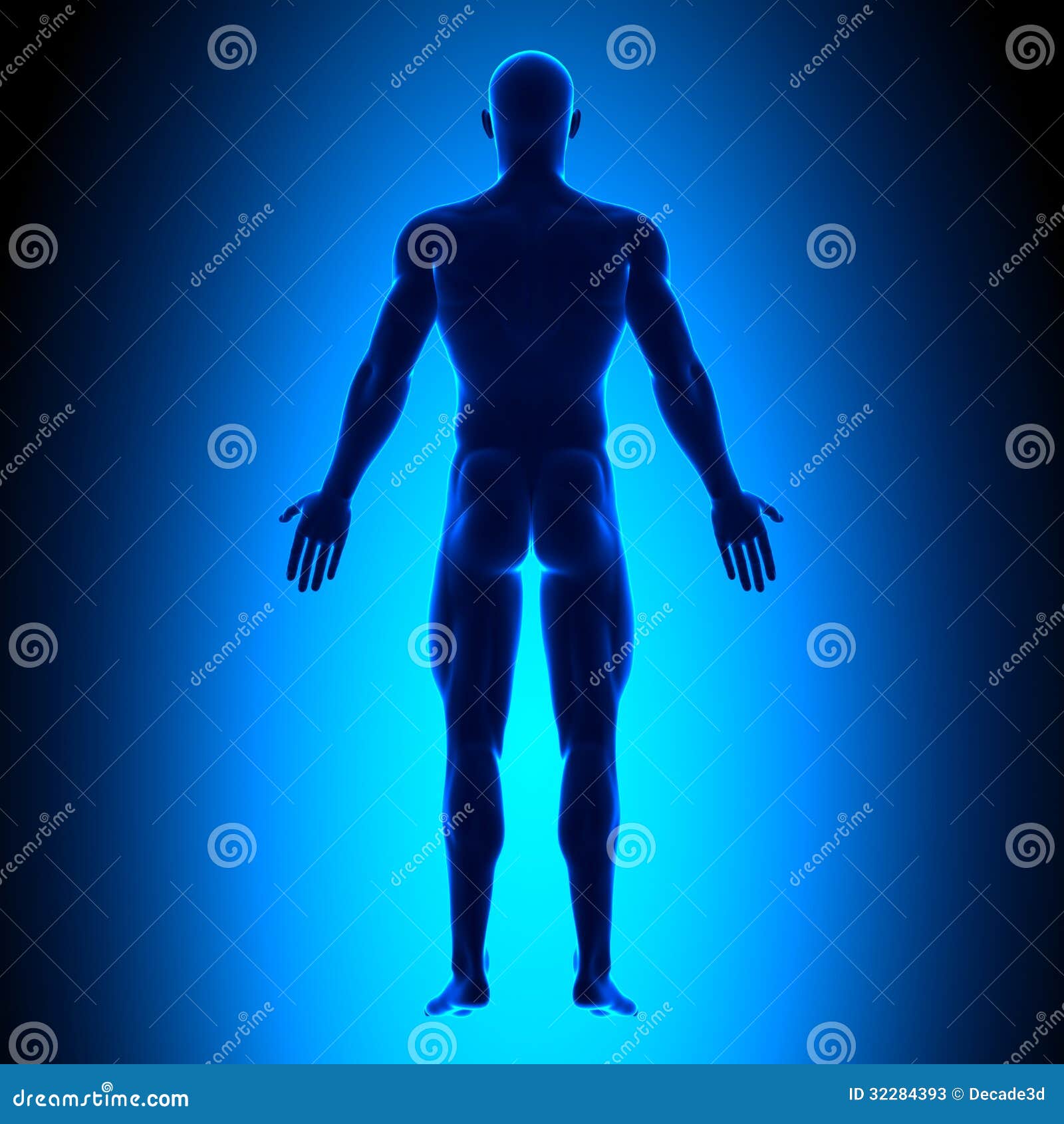 Full Body - Back View - Blue Concept Stock Illustration - Illustration ...