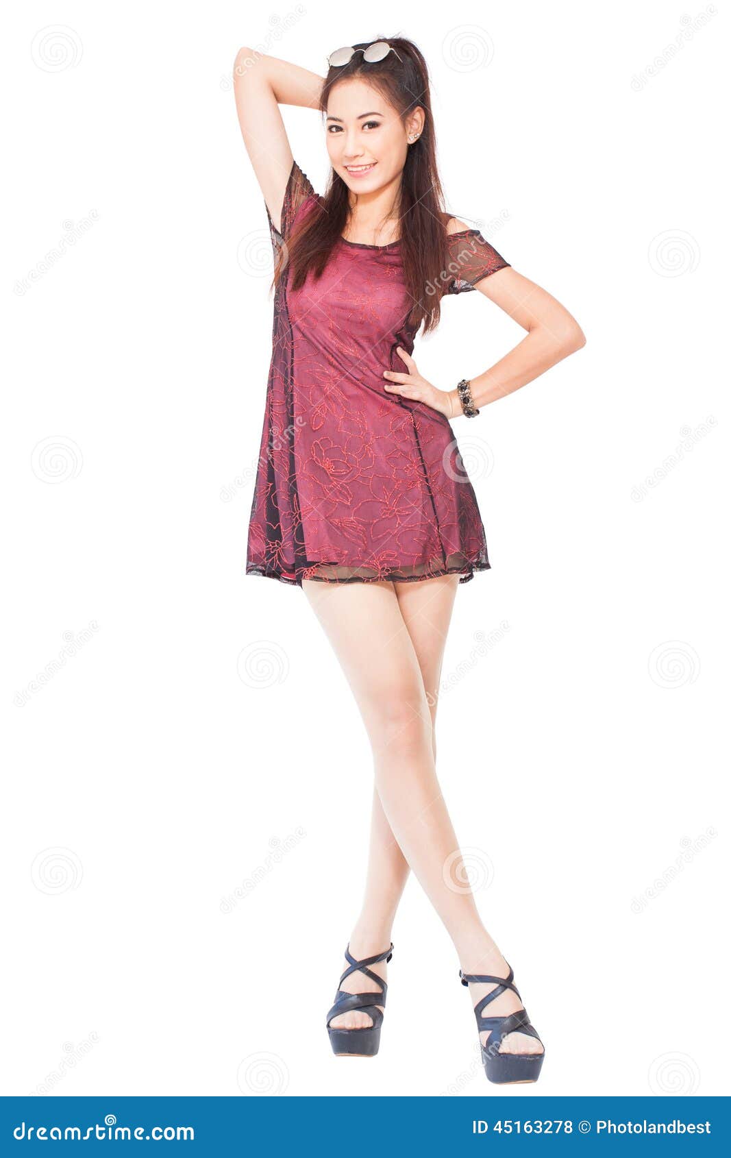 Full Body Beautiful Stylish Girl Stock Photo - Image of studio, white ...