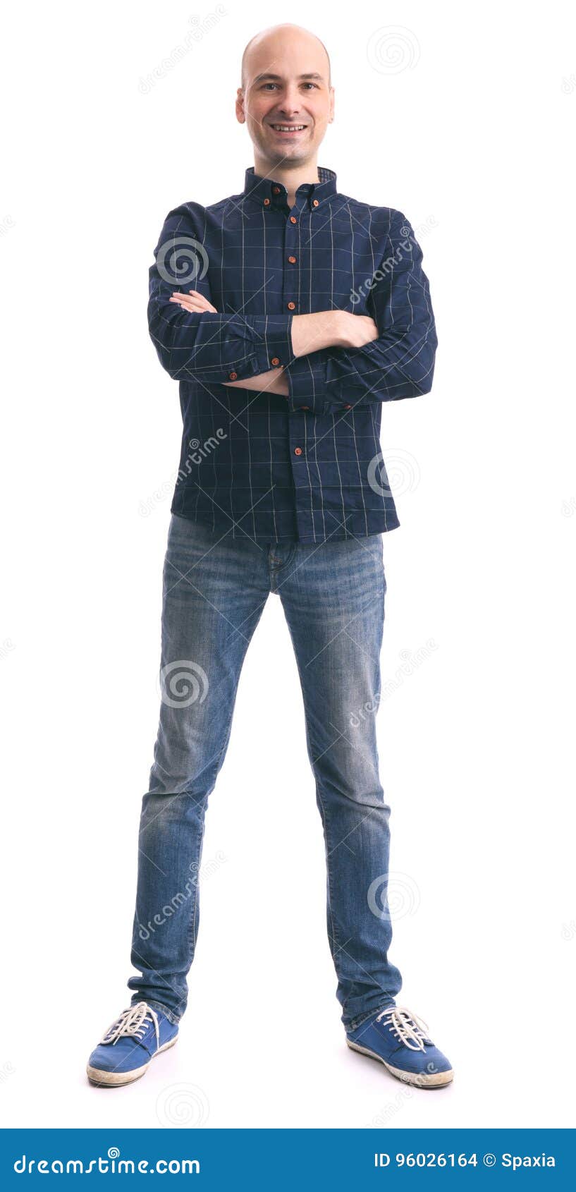 Full body casual man stock photo. Image of cool, bald - 96026164
