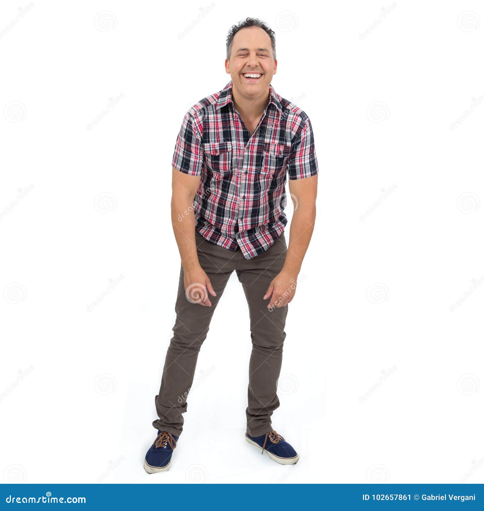 Full Body Image of Man Laughing a Lot. Stock Image - Image of european ...