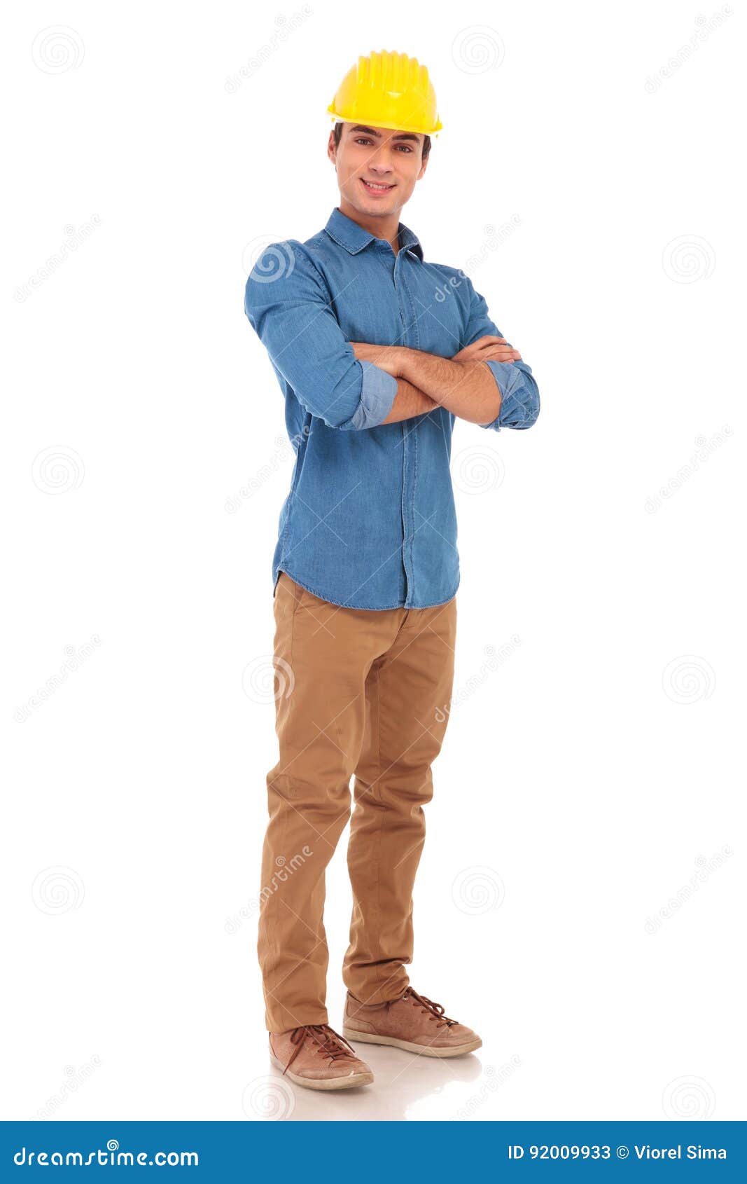 Full Body Picture of a Construction Engineer with Arms Folded Stock ...