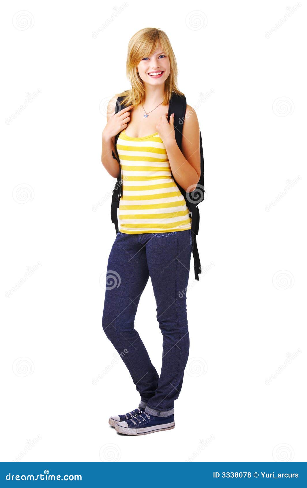 Full Body Portrait of Student Stock Photo - Image of full, backpack ...