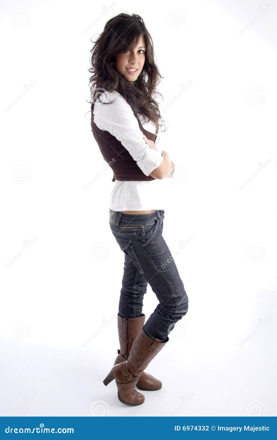 Full Body Pose of Smart Young Female Stock Photo - Image of pretty ...