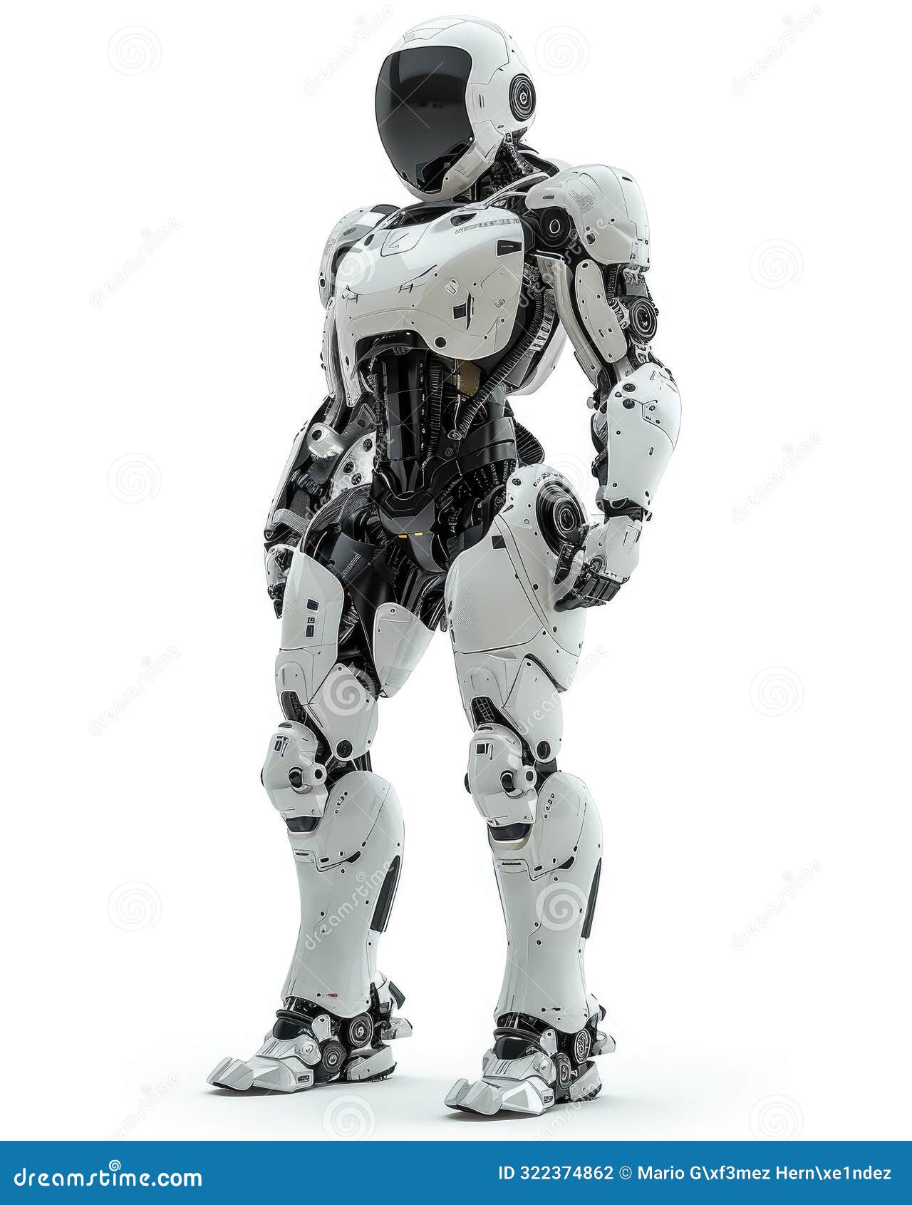 AI Generated a Full Body Robot with Female Appearance on a Transparent ...